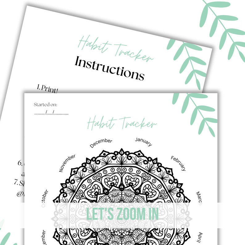 365 Days Habit Tracker Printable | Daily Mandalas Colouring | Daily ...