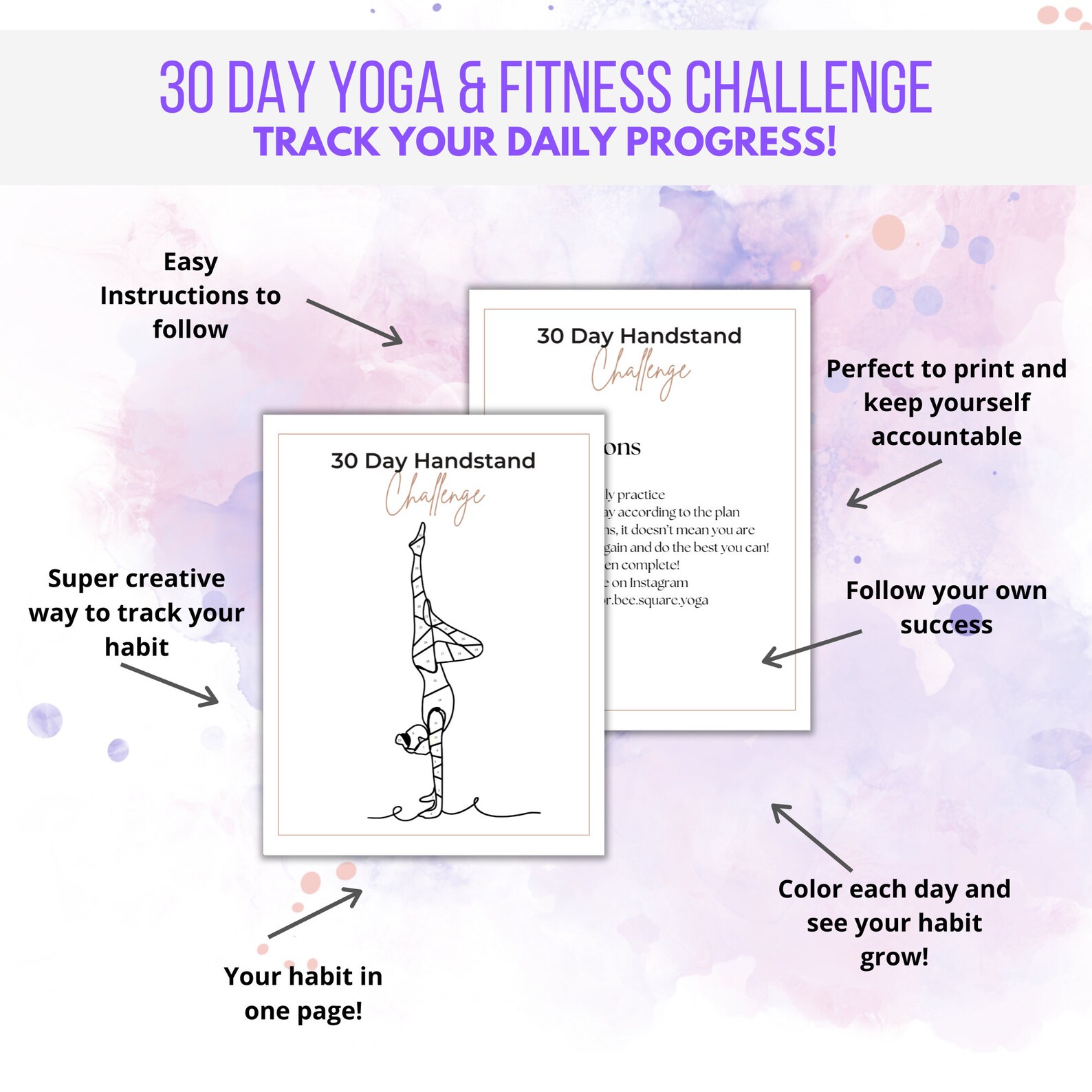 30 Days Yoga, Handstand, Plank and Split Challenge | Daily Fitness ...