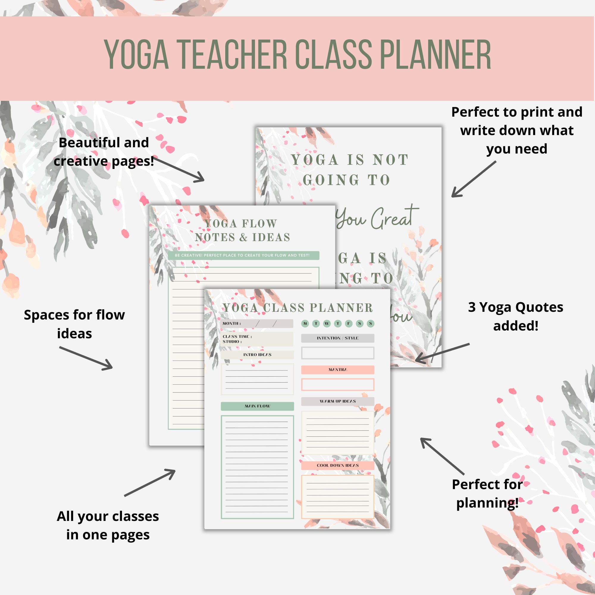 Yoga Teacher Class Planner | Lesson Plan for Instructor | Plan Your ...