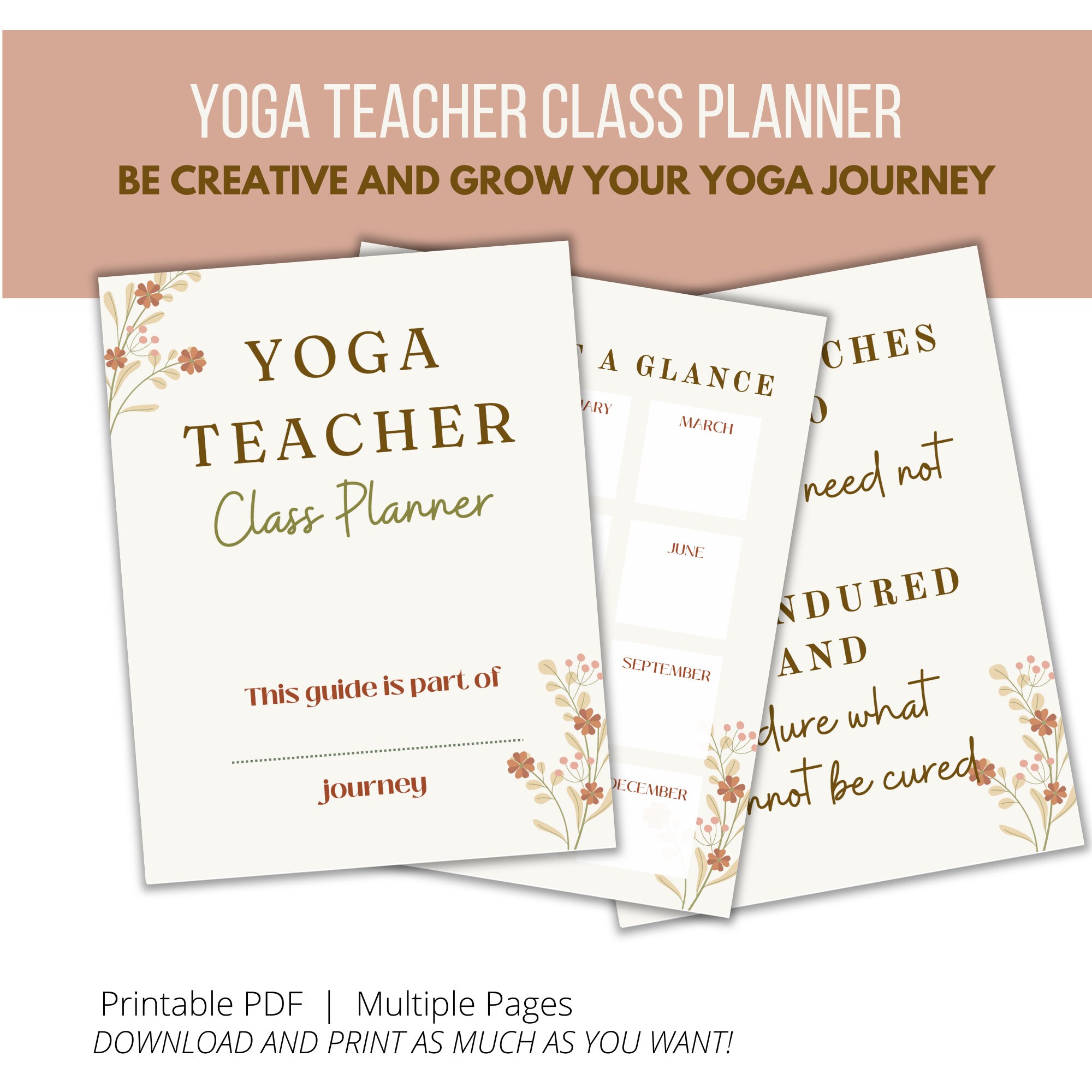 Yoga Teacher Class Planner | Lesson Plan, Flow, Sequences (PDF) - Etsy