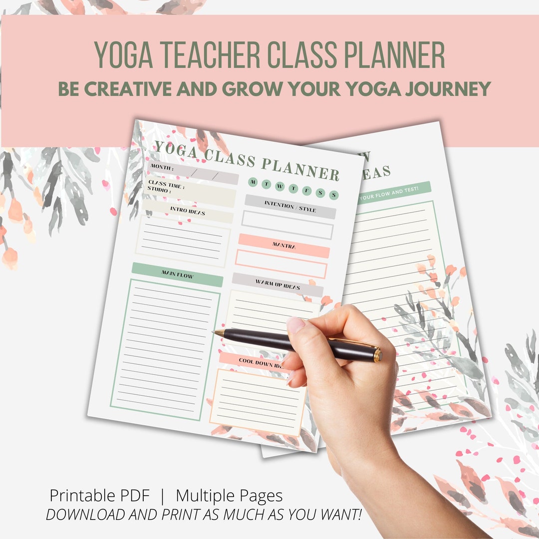 Yoga Teacher Class Planner | Lesson Plan for Instructor | Plan Your ...