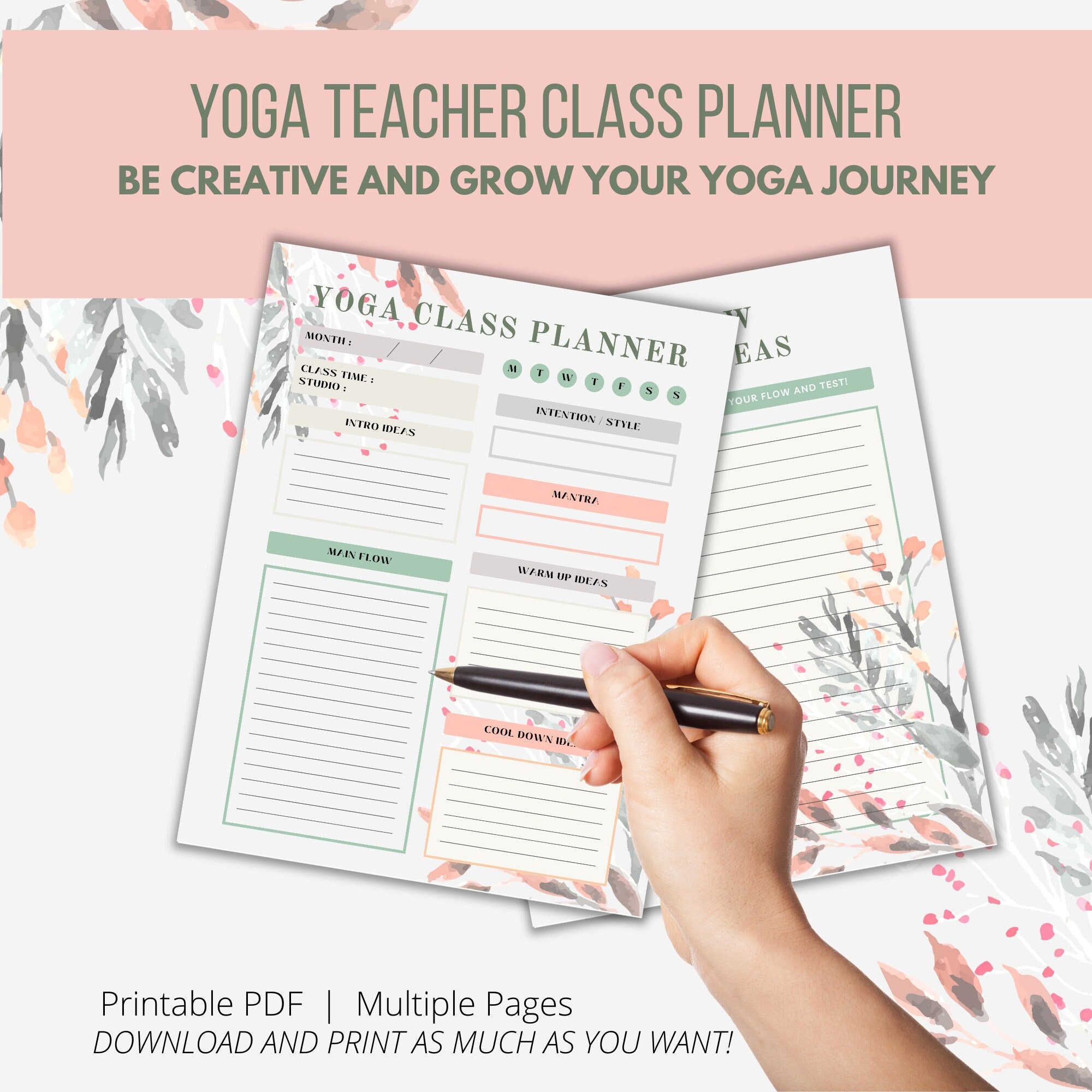 Yoga Teacher Class Planner | Lesson Plan for Instructor | Plan Your ...