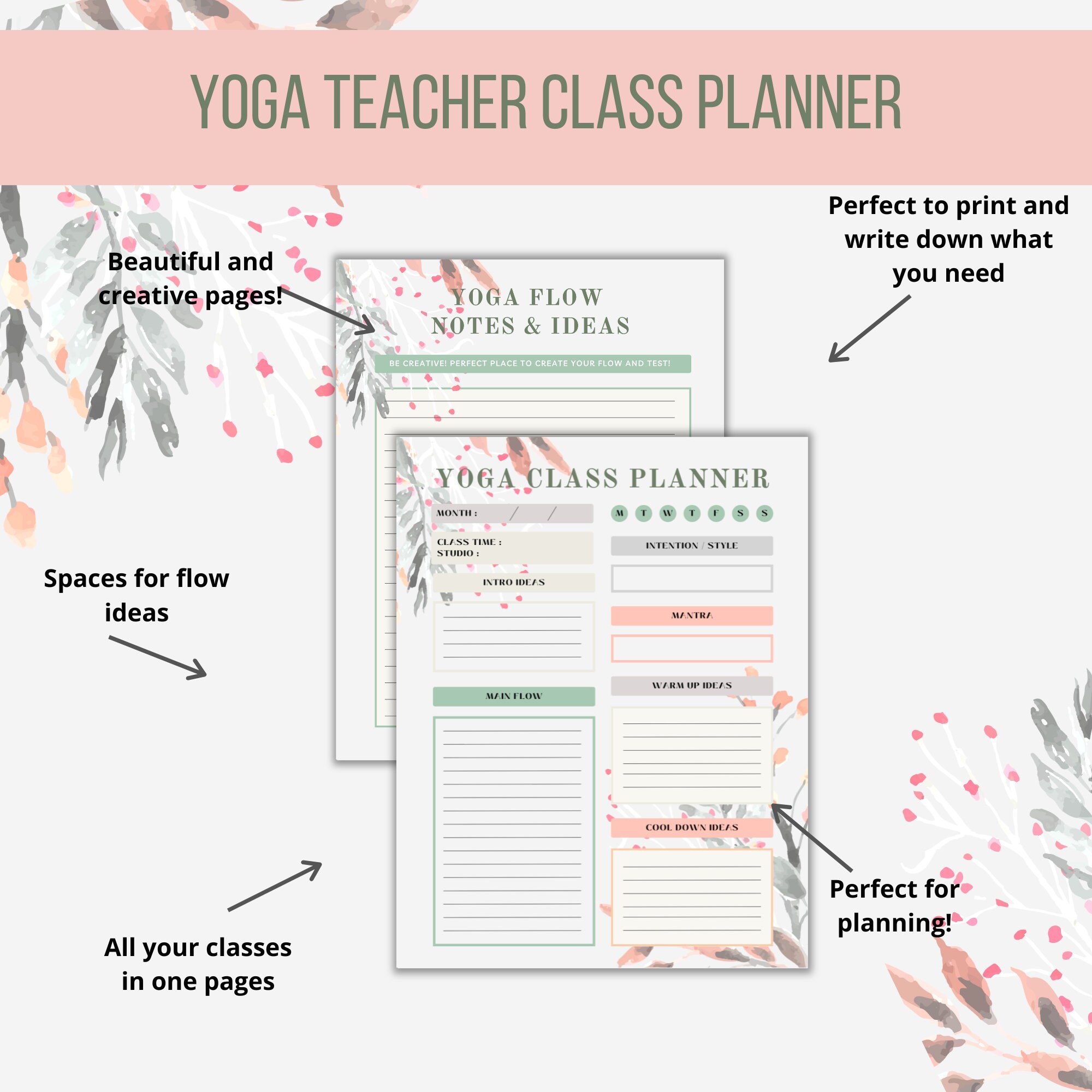 Yoga Teacher Class Planner | Lesson Plan for Instructor | Plan Your ...