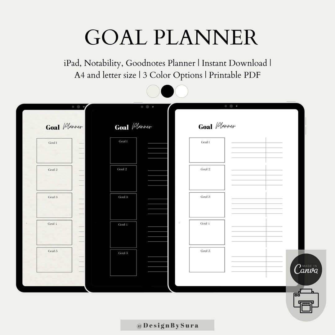 Goal Planner 2024 ,goal Planner Print,monthly Goal Tracker,weekly Goal ...