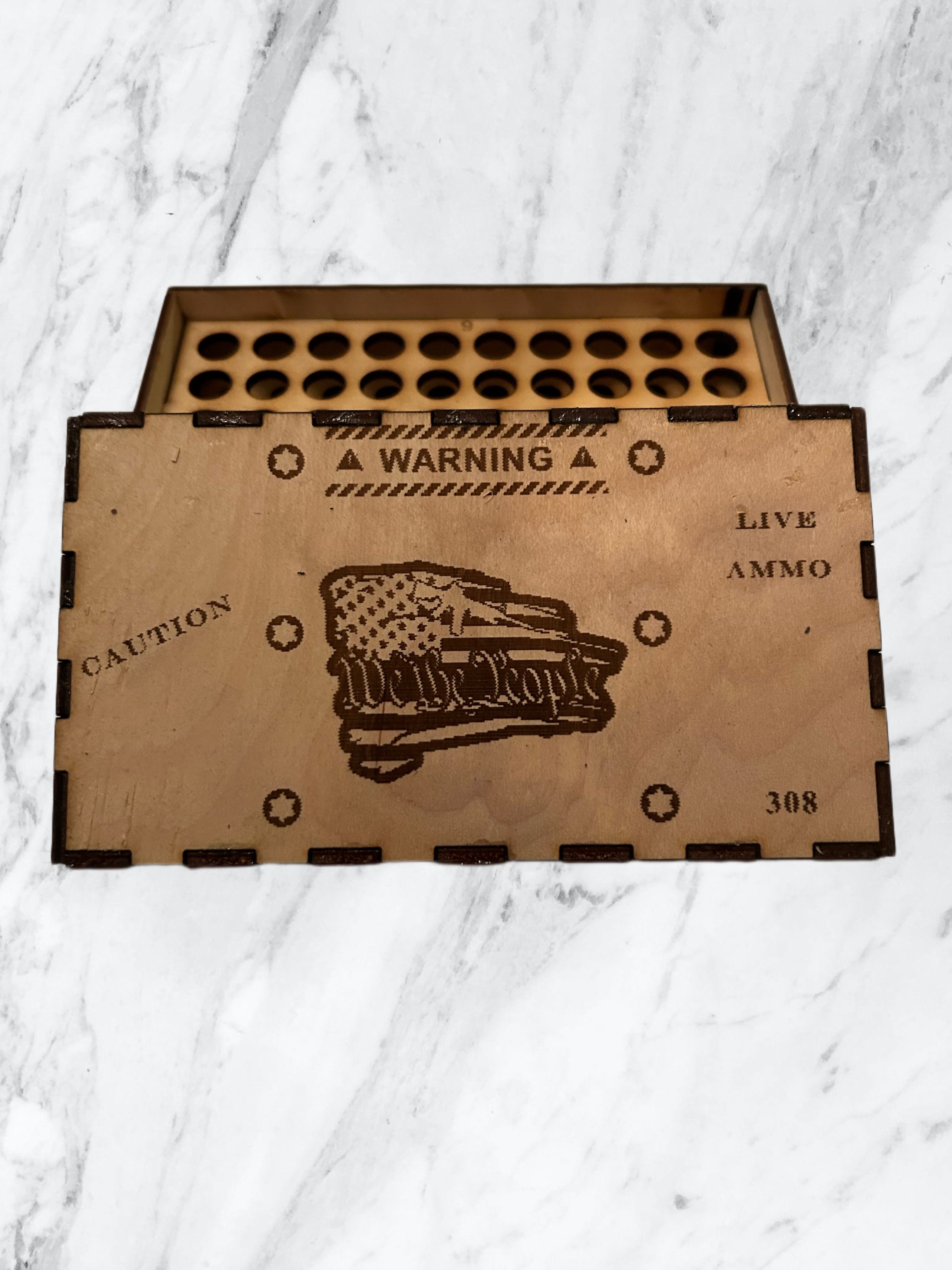 Wood Ammo Box-9mm Shell Box-custom Ammo Box-eagle Box-etched Ammo Box ...