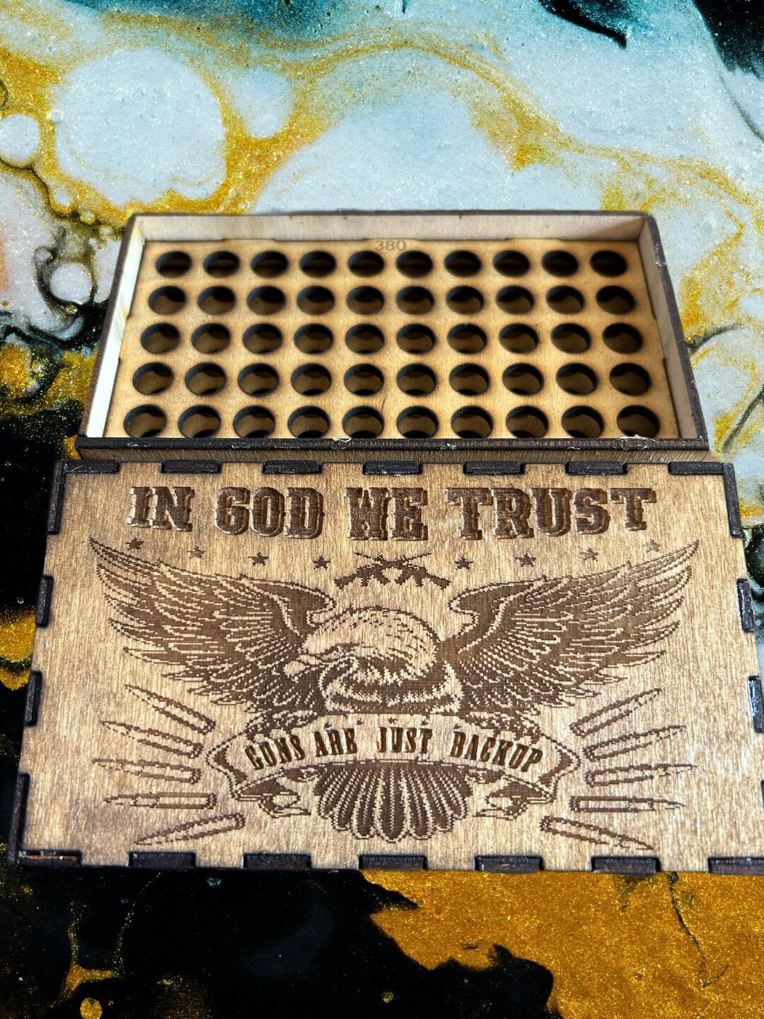 Wood Ammo Box-9mm Shell Box-custom Ammo Box-eagle Box-etched Ammo Box ...