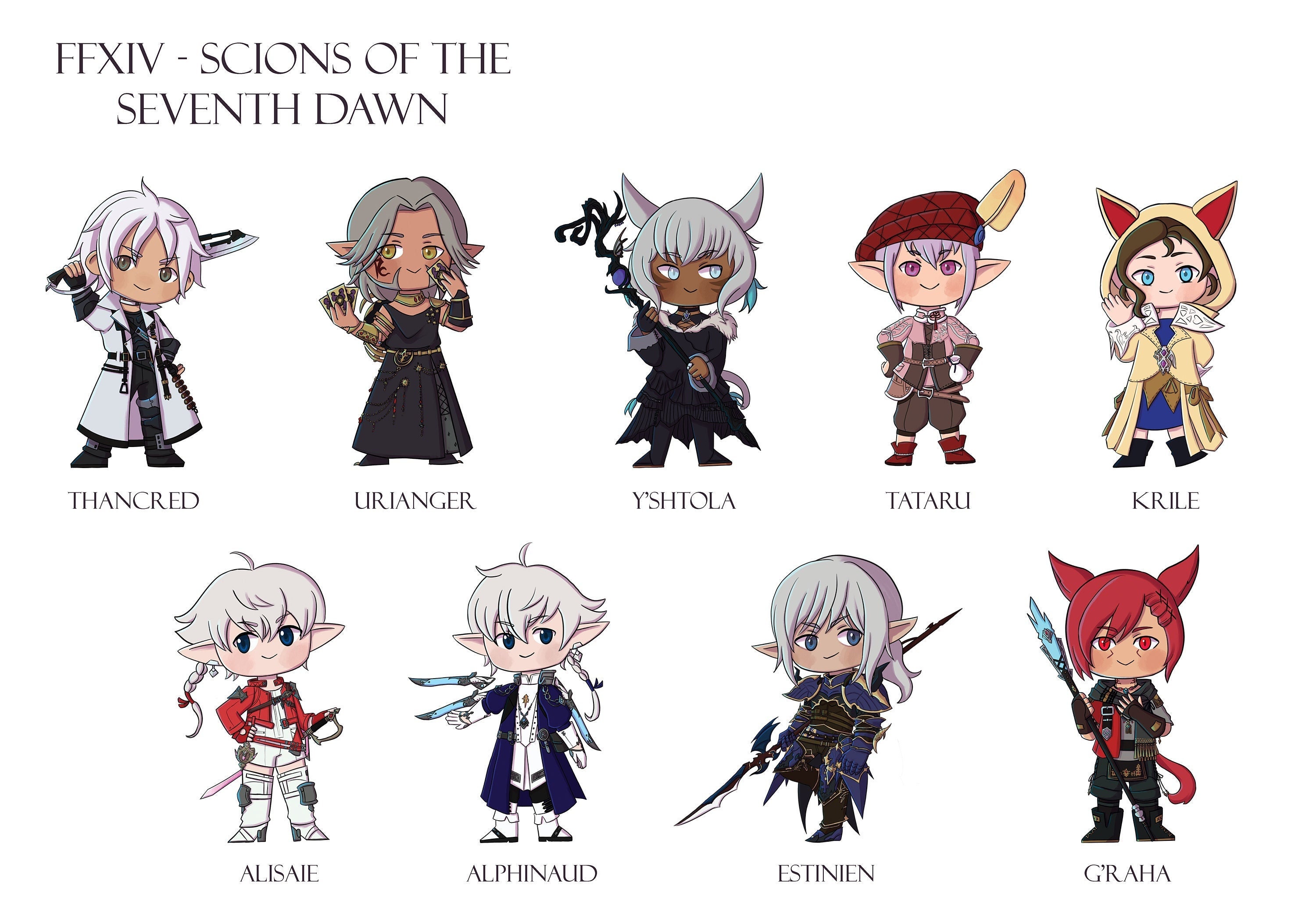 FFXIV - Scions of the Seventh Dawn 2.5"in Charms - Etsy