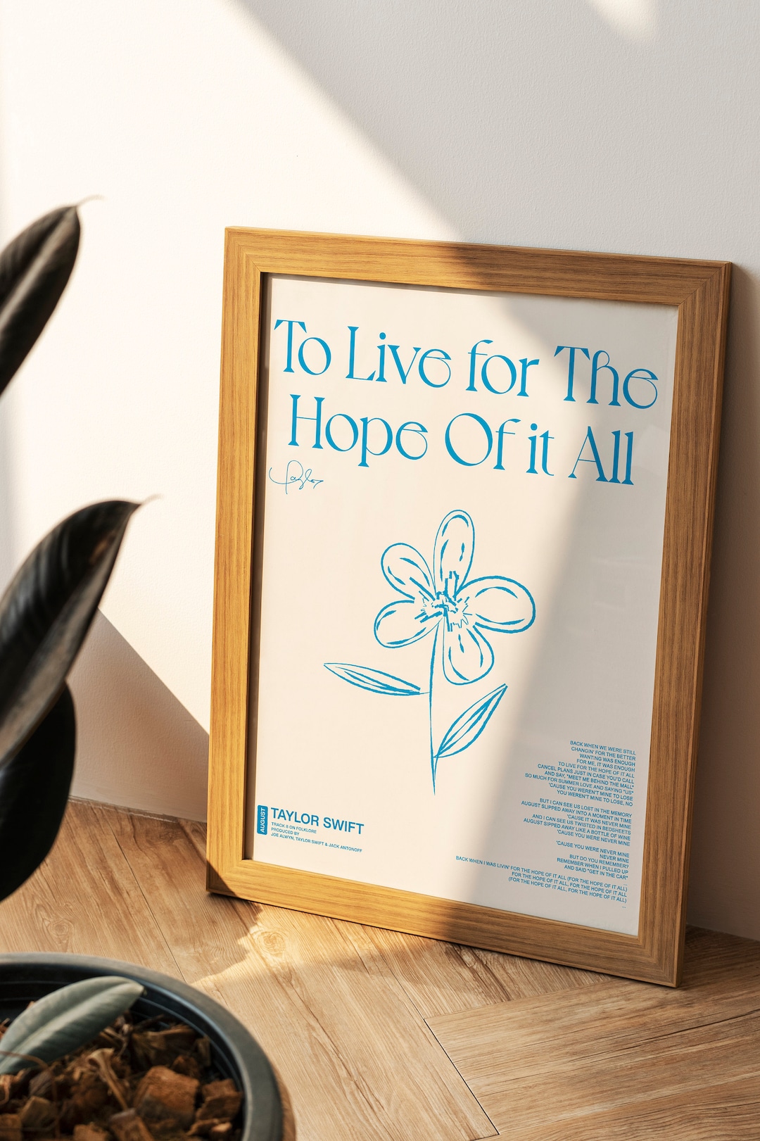 Taylor Swift to Live for the Hope of It All Art Print - Etsy UK