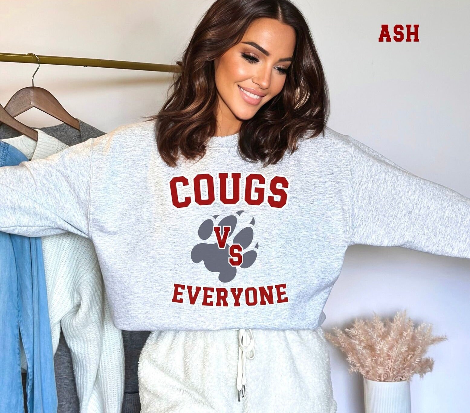 Cougs Vs Everyone Sweatshirt: Crimson & Gray Cougars Fan Gear - Etsy