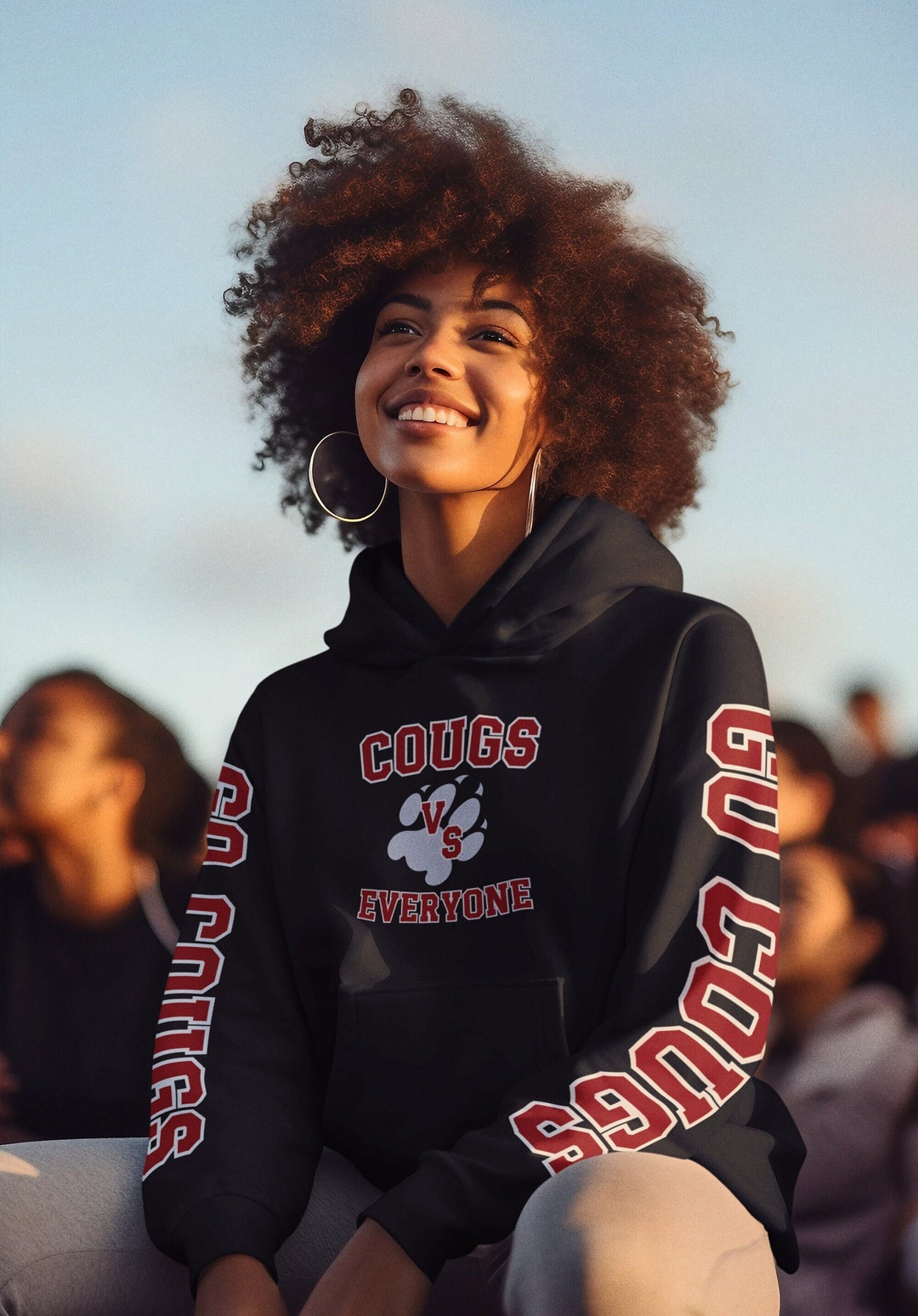 Cougs Vs Everyone Hoodie Go Cougs Sleeve Print Coug Shirt Cougars Fan ...