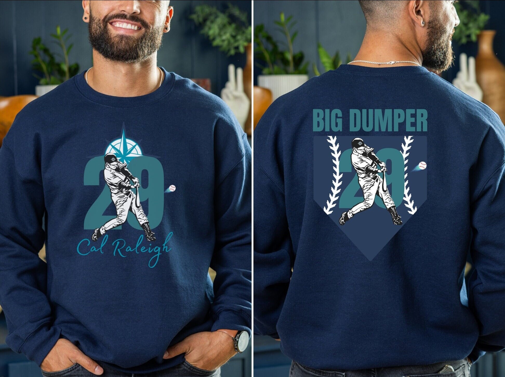 Cal Raleigh Big Dumper Double Sided Sweatshirt One of a Kind Custom ...