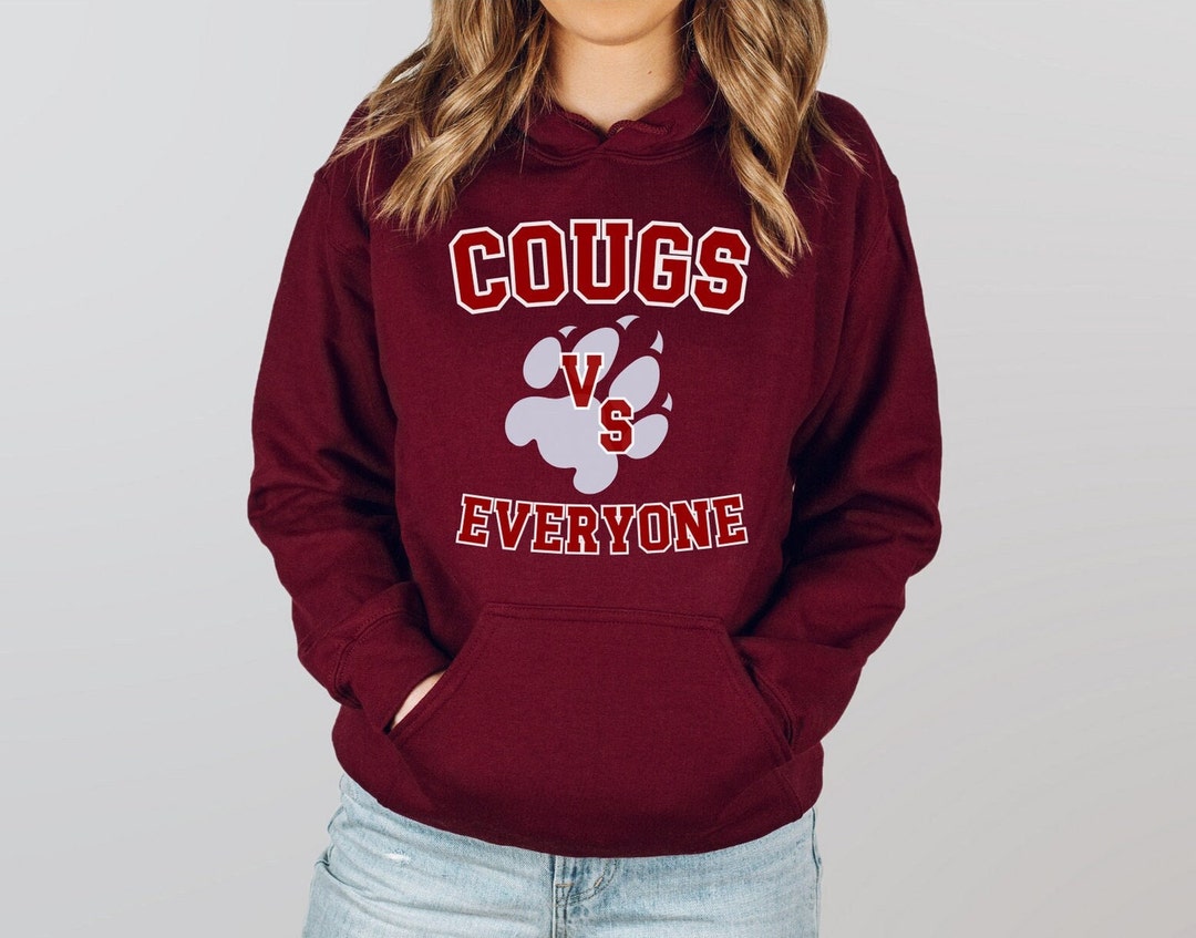 Cougs Vs Everyone Hooded Sweatshirt Crimson & Gray Pride Coug Hoodie ...