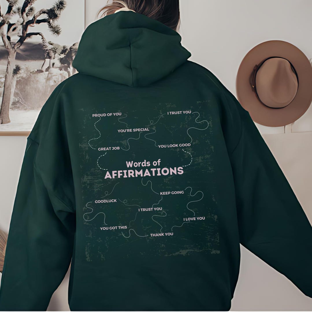 Words of Affirmation Hoodie: Unisex Motivational Pullover - Etsy