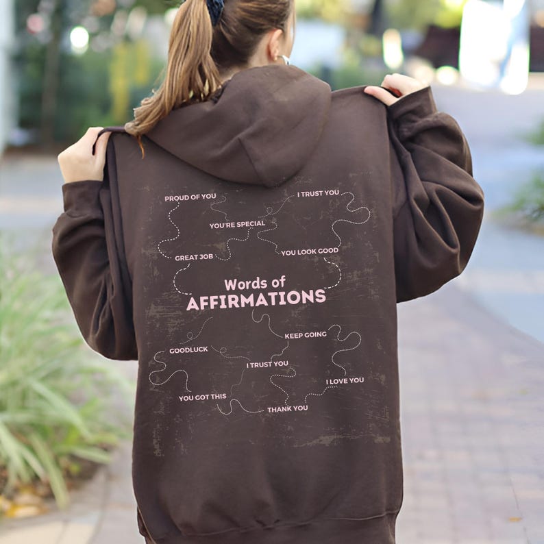 Words of Affirmation Hoodie: Unisex Motivational Pullover - Etsy Canada