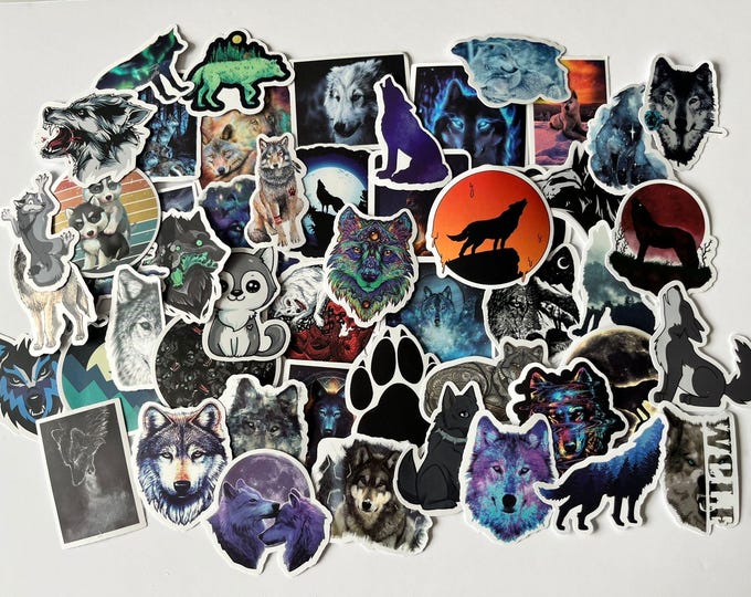 A5 Sticker Sheet Wolves Vinyl Stickers Wolf Paws Wild Animals ...