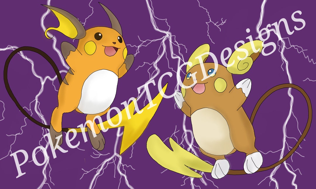 Raichu and Alolan Raichu Playmat Design - Etsy