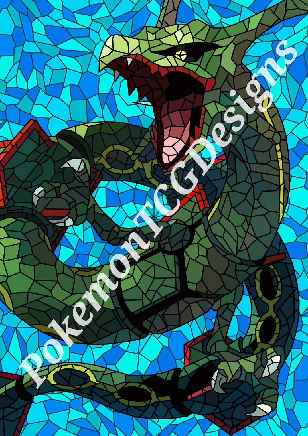 Mosaic Rayquaza Card Sleeve Design - Etsy