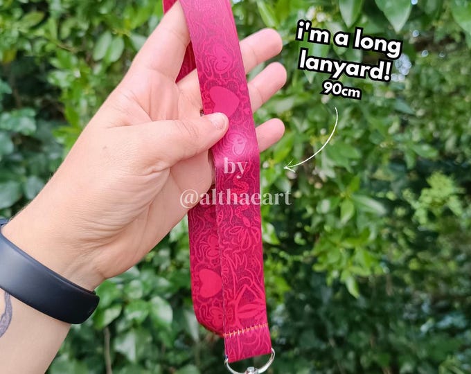 Hazbin Hotel Long Red Lanyard = Red Hell Snake Heart Lucifer = Metal Clasp - Etsy