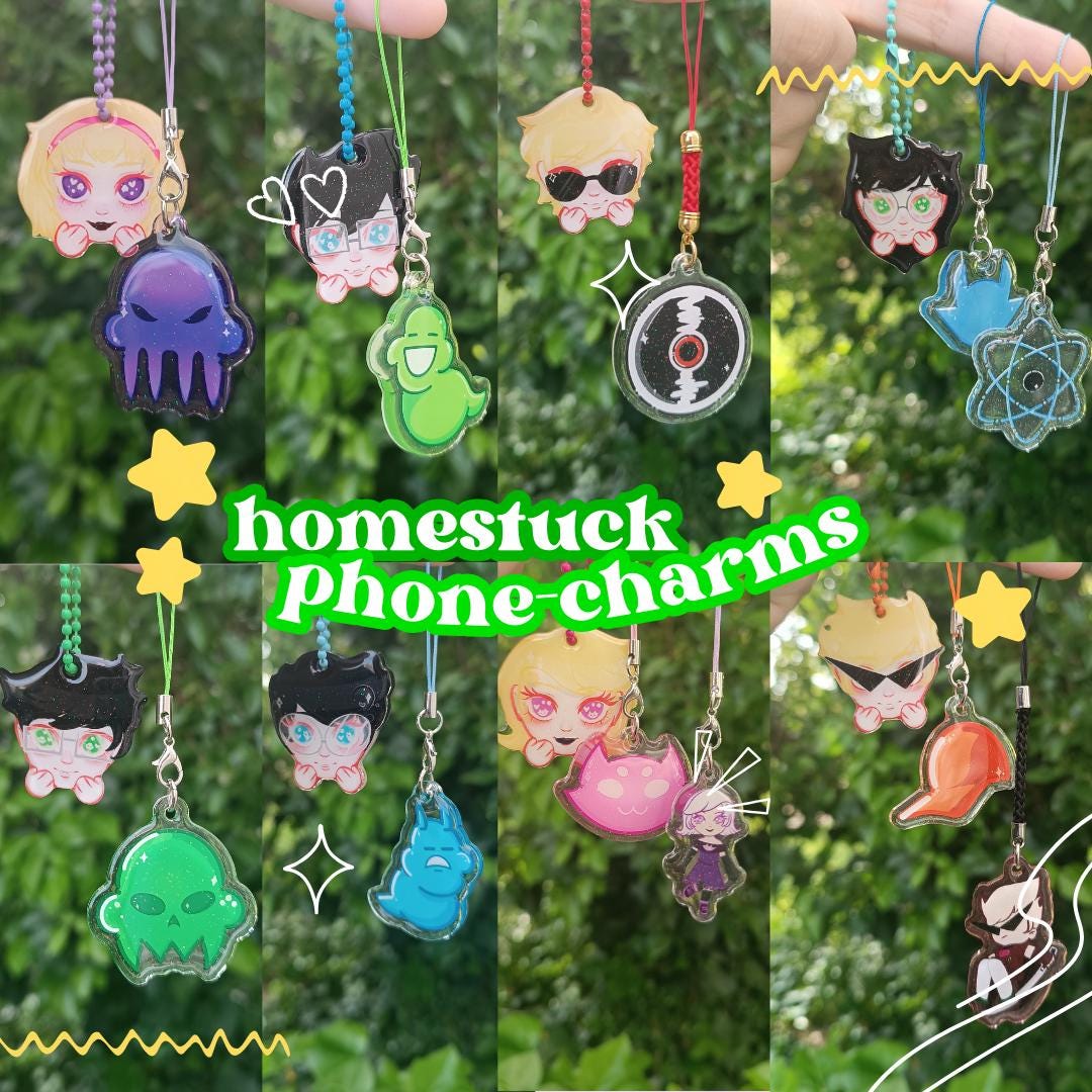 HOMESTUCK Phone Charms Straps | Acrylic Double Glitter Epoxy | John ...