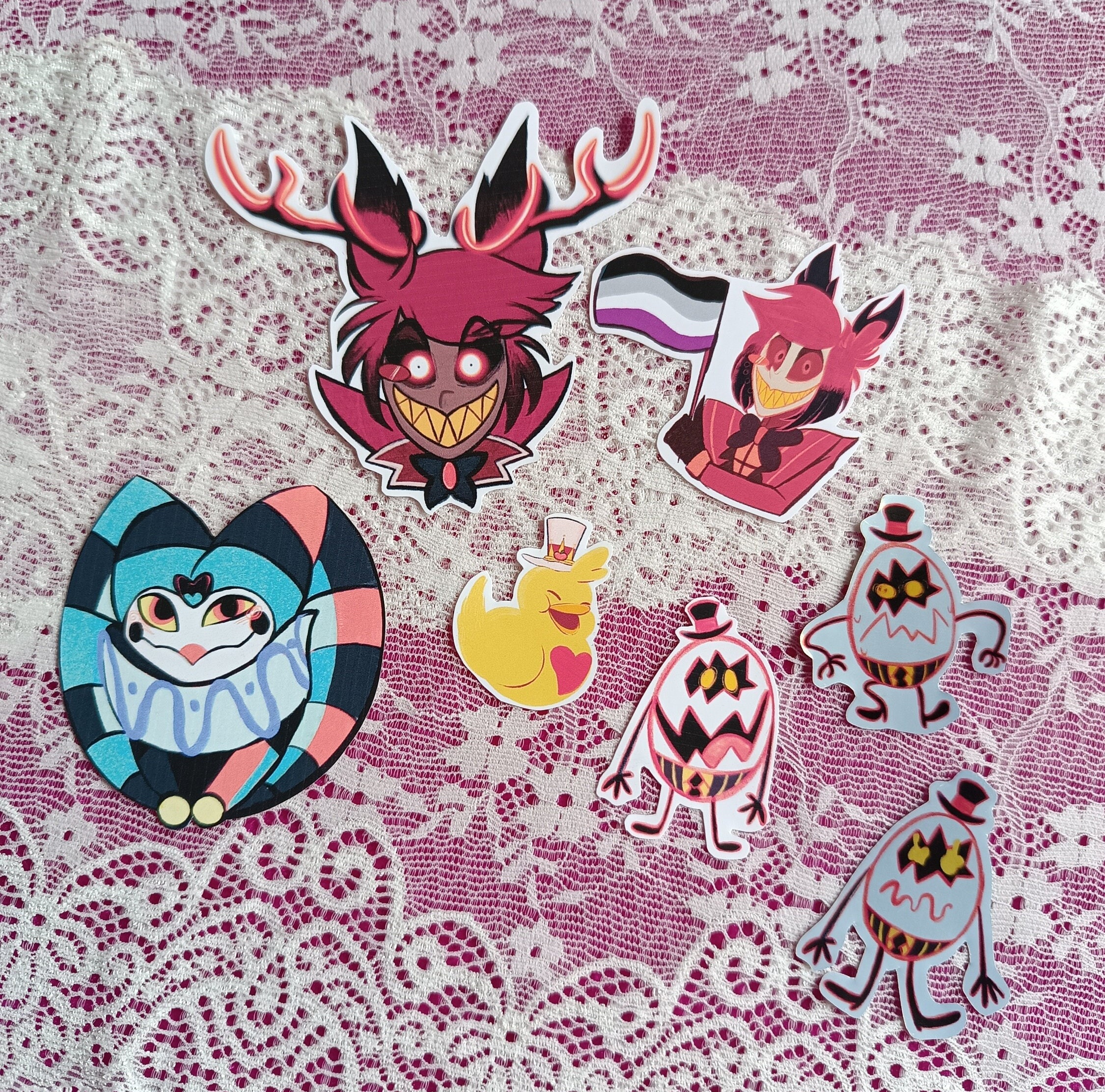 Hazbin Hotel Helluva Boss Stickers Matte Pearlescent Finish Alastor ...