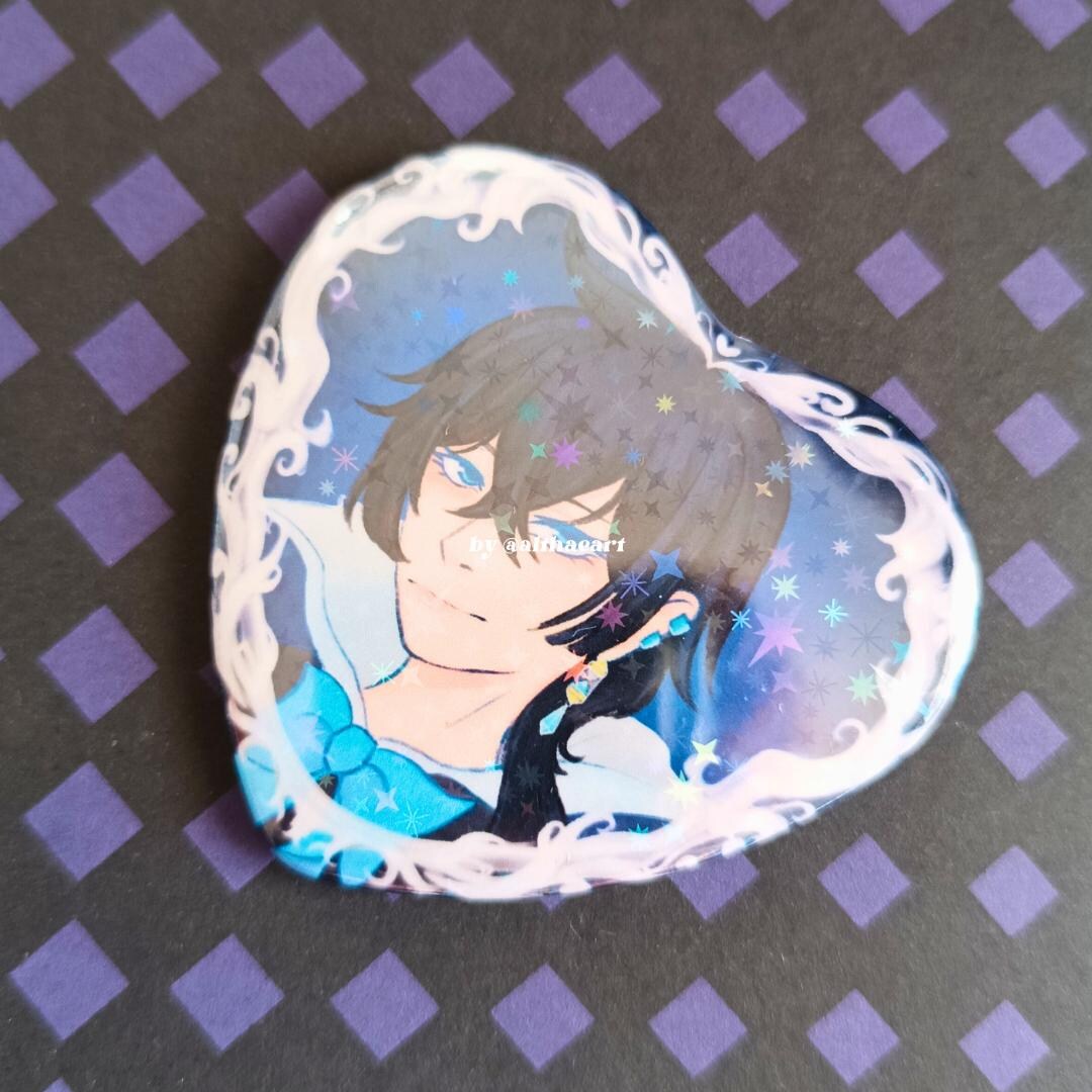 Vanitas Heart Holographic Button Pin Badge Vanitas No Carte / Study ...