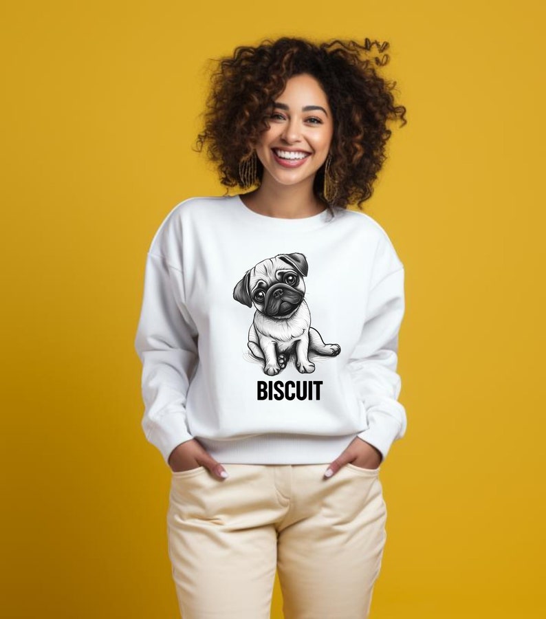 Personalized Pug Sweatshirt for Dog Lover Pullover Sweatshirt ...