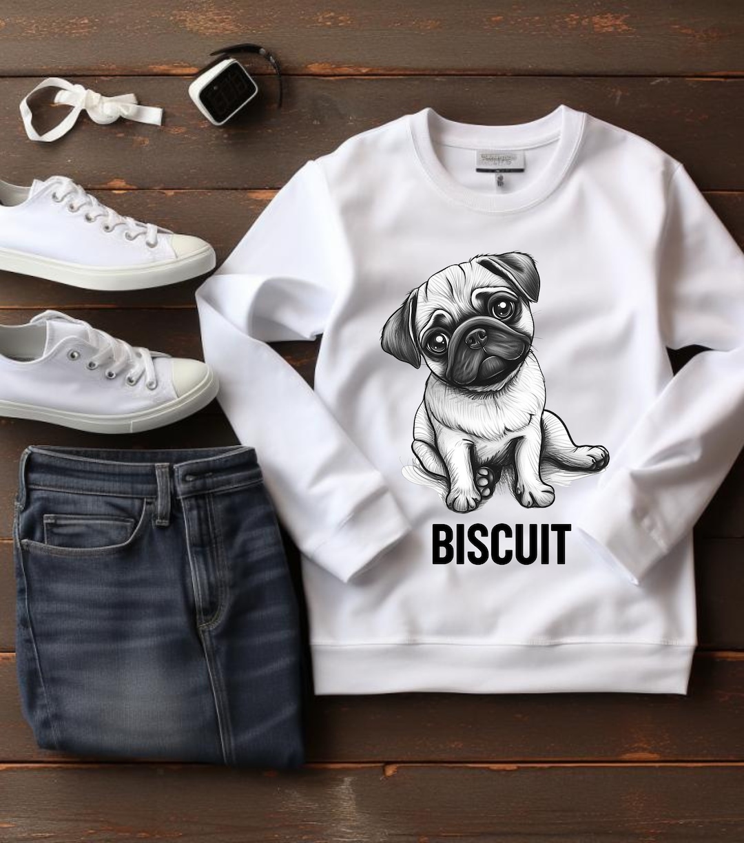 Personalized Pug Sweatshirt for Dog Lover Pullover Sweatshirt ...