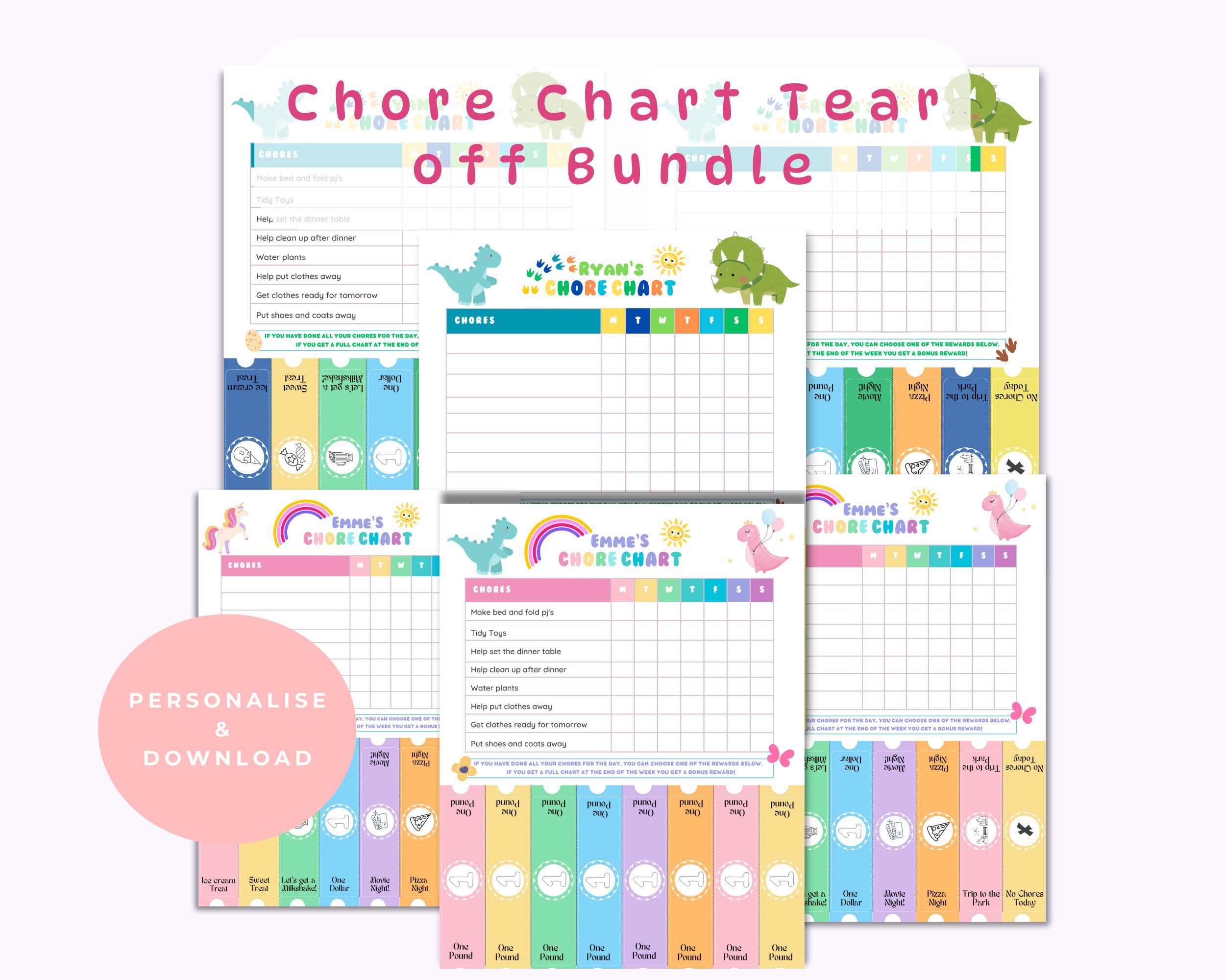 Chore Chart Tear off Bundle - Etsy