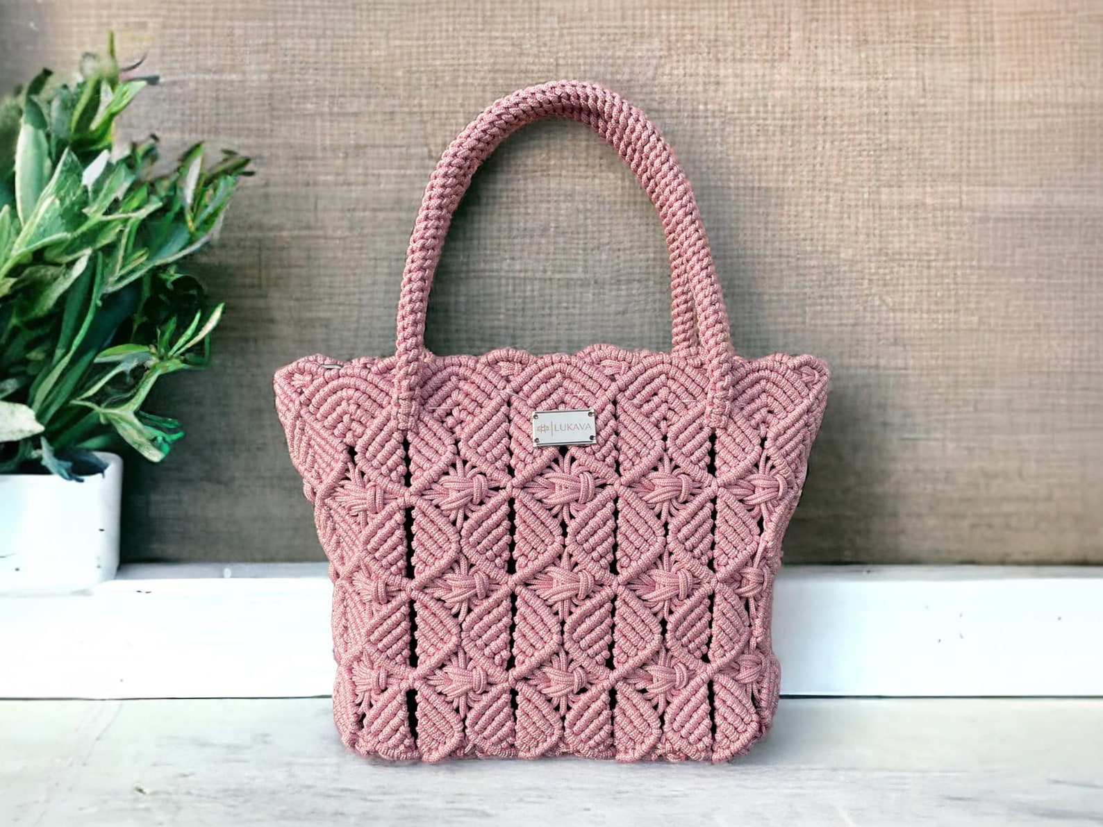 Handmade Rose Pink Macrame Handbag Mini Shoulder Bag for Women - Etsy