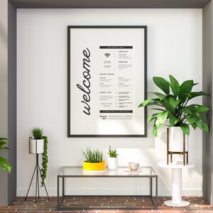 Airbnb Welcome Poster Template | Canva Template | Airbnb Welcome Sign ...