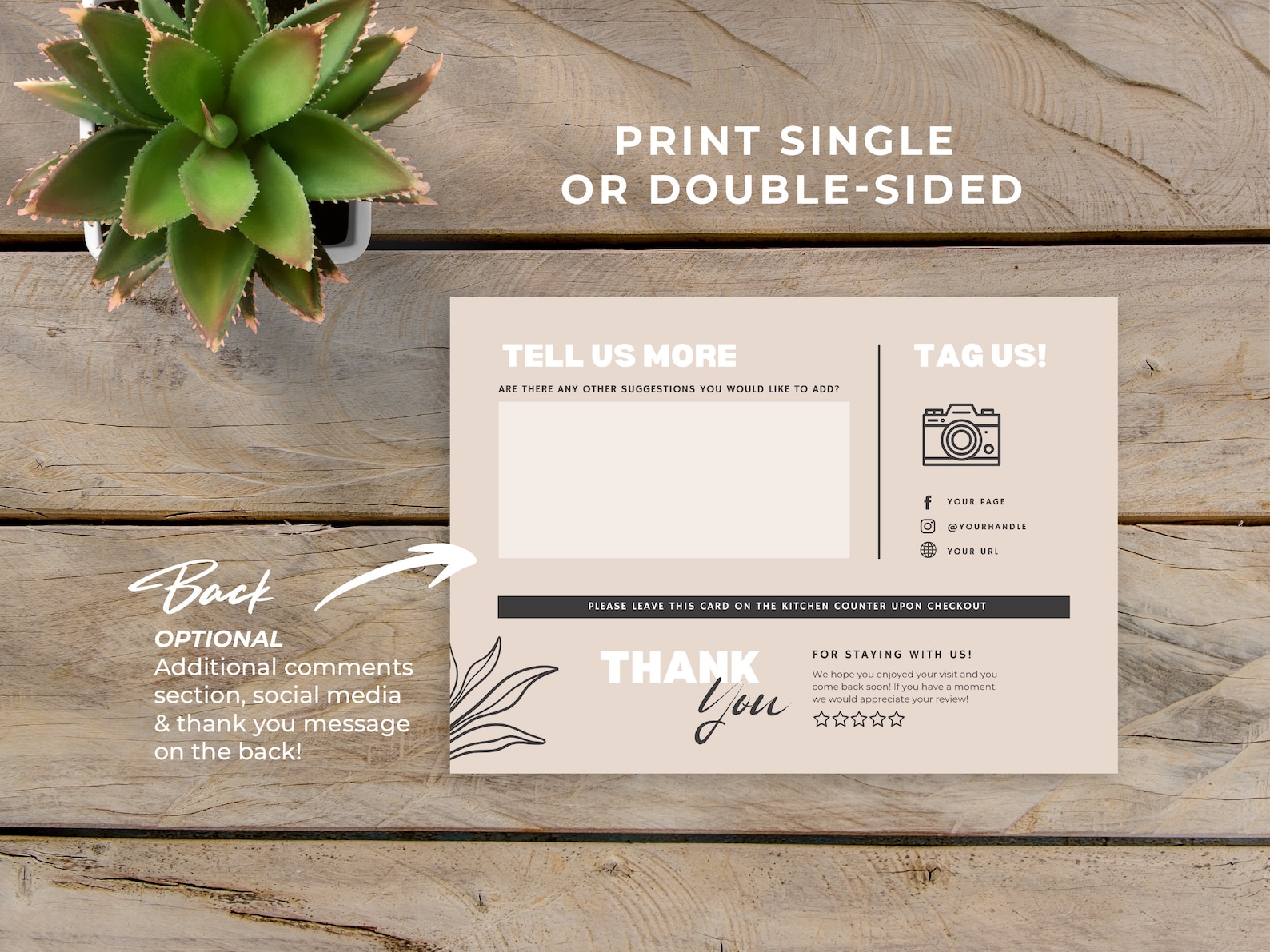 Airbnb Feedback Card | Editable Canva Template | Airbnb Comment Card ...