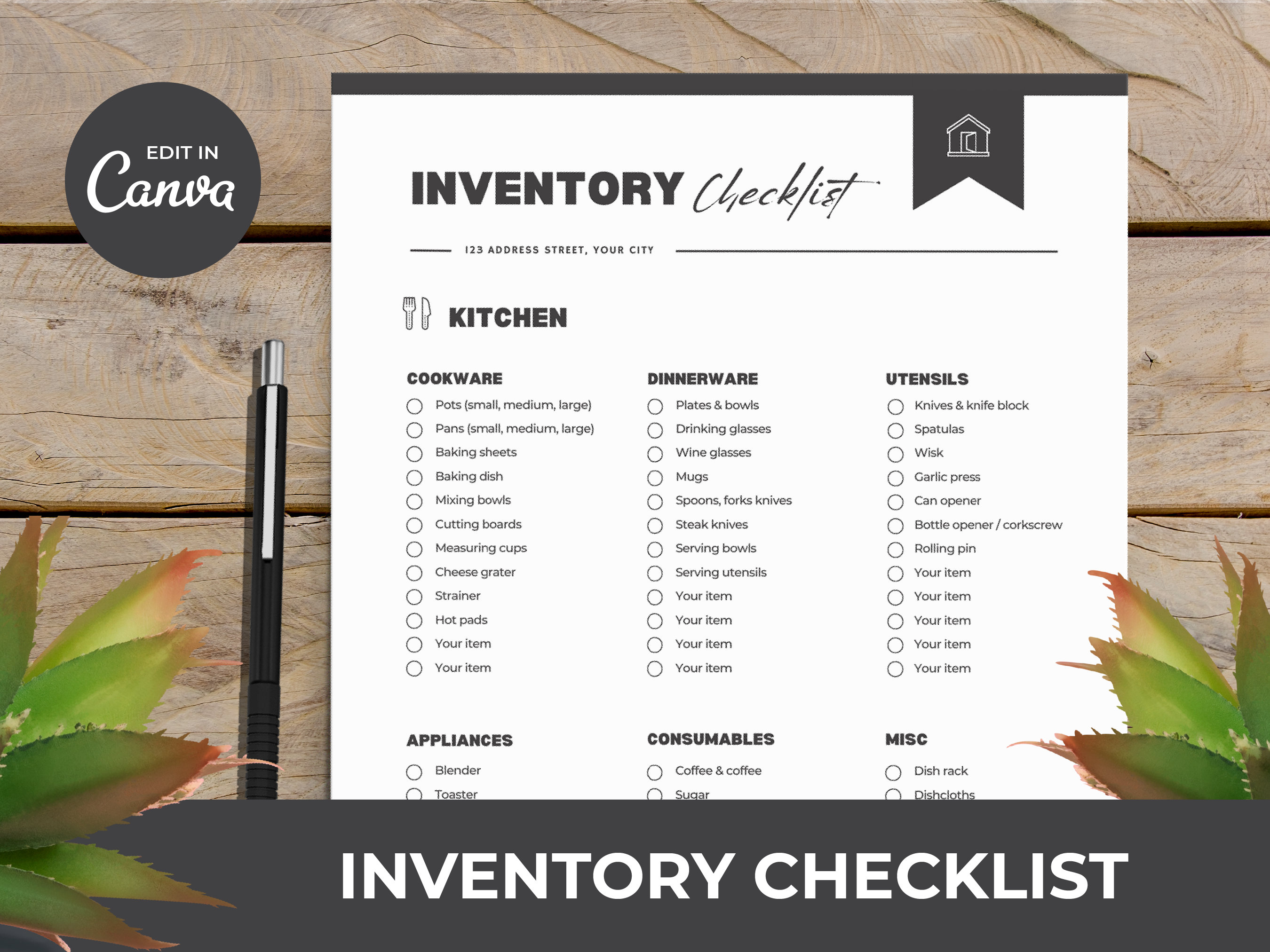 Airbnb Inventory Checklist Canva Template Rental Property Setup VRBO ...