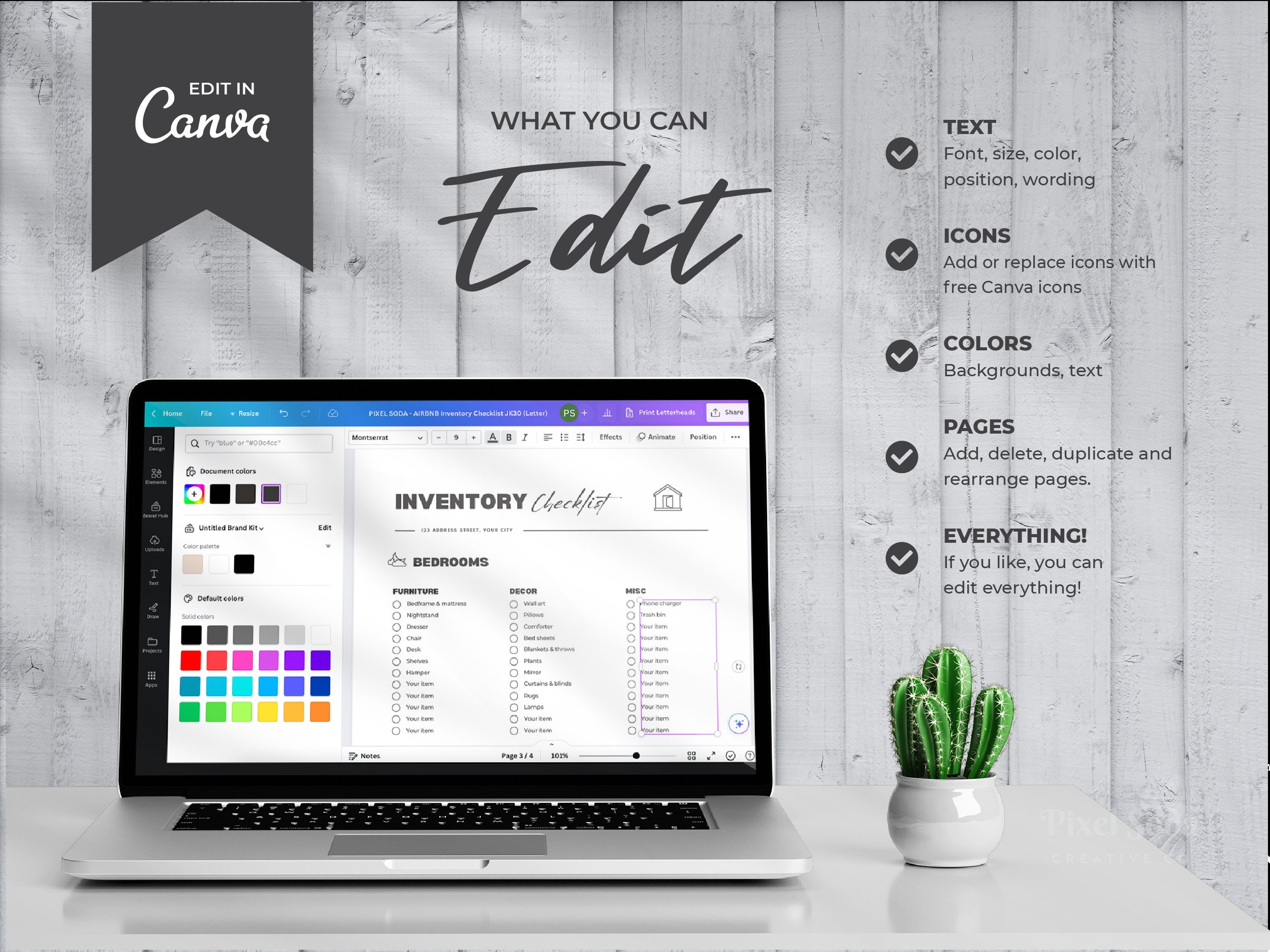Airbnb Inventory Checklist Editable Canva Template Rental - Etsy
