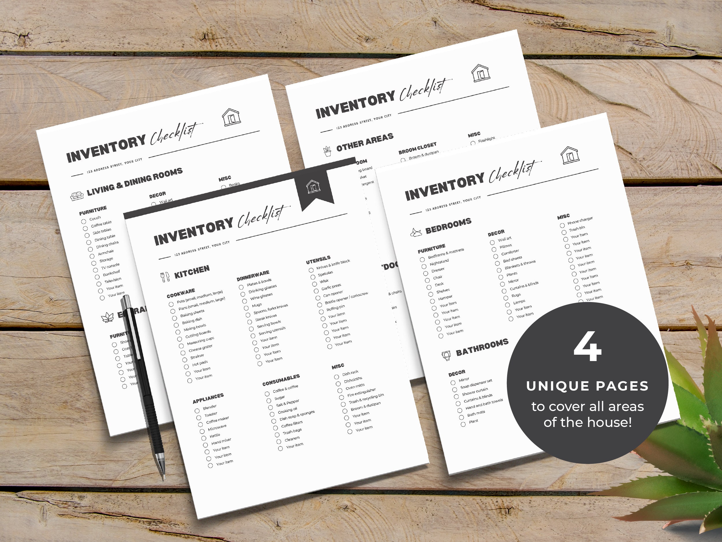 Airbnb Inventory Checklist Editable Canva Template Rental - Etsy