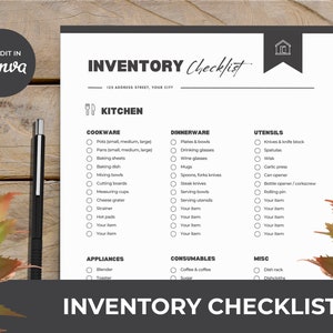 Airbnb Inventory Checklist | Editable Canva Template | Rental Property ...