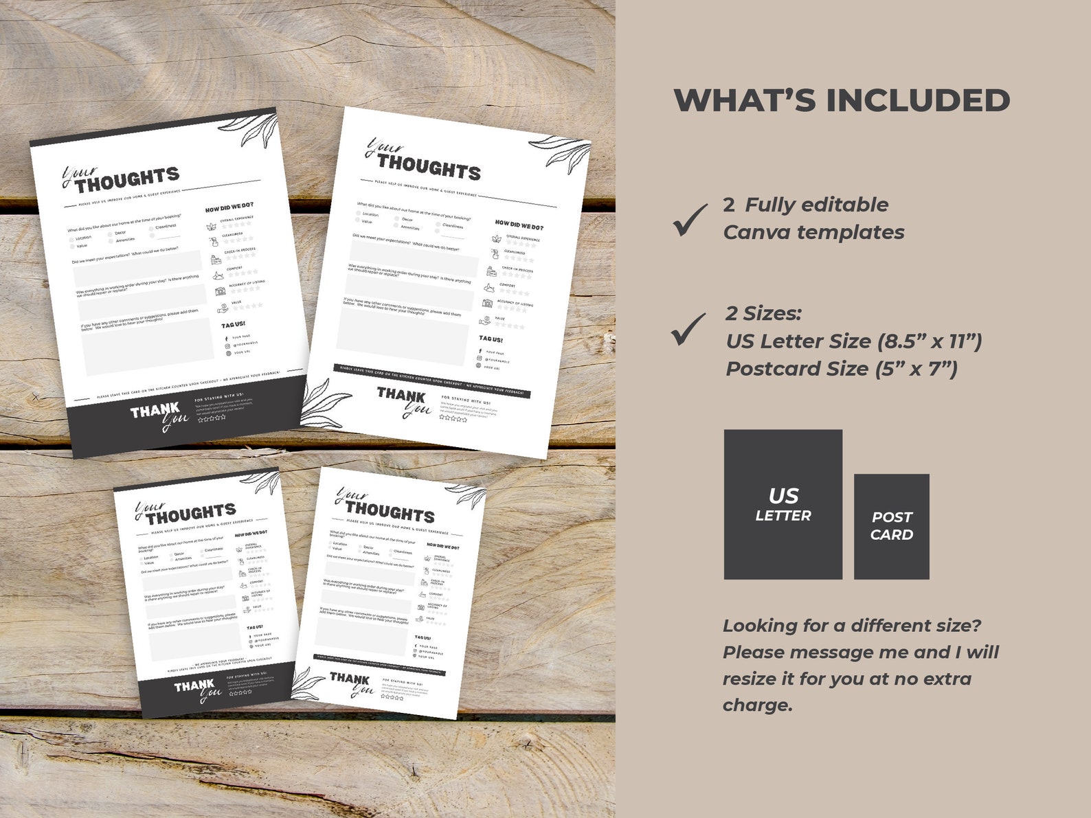 Airbnb Guest Feedback Form Editable Canva Template Comment - Etsy