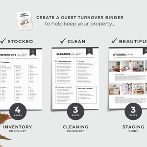 Airbnb Guest Turnover Binder Template | Checklist Template | Cleaning ...