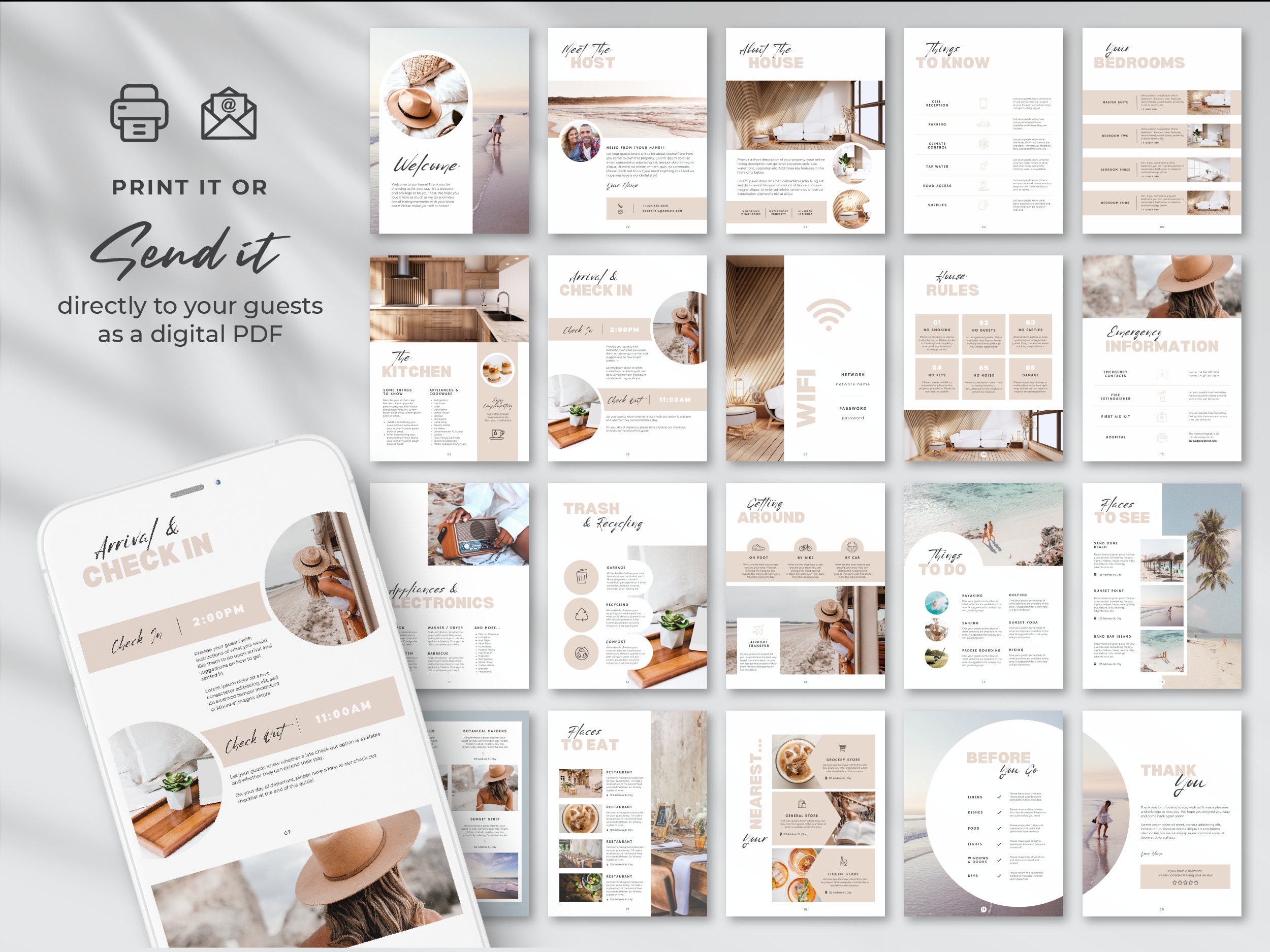 Airbnb Welcome Book Boho Template Boho Beach Airbnb House - Etsy