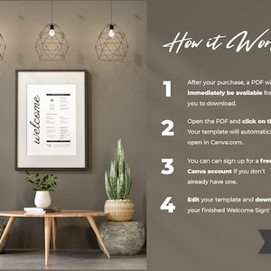 Airbnb Welcome Poster Template | Canva Template | Airbnb Welcome Sign ...