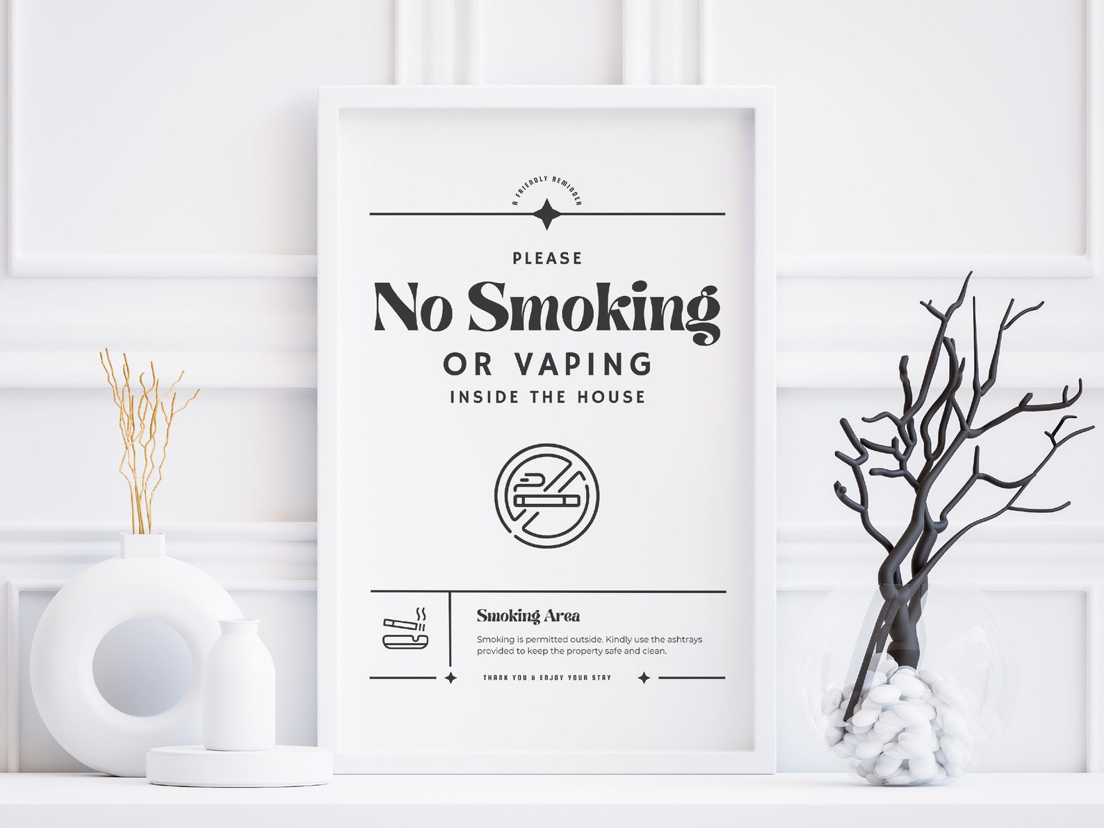 Airbnb No Smoking Sign Editable Canva Template VRBO No Smoking ...