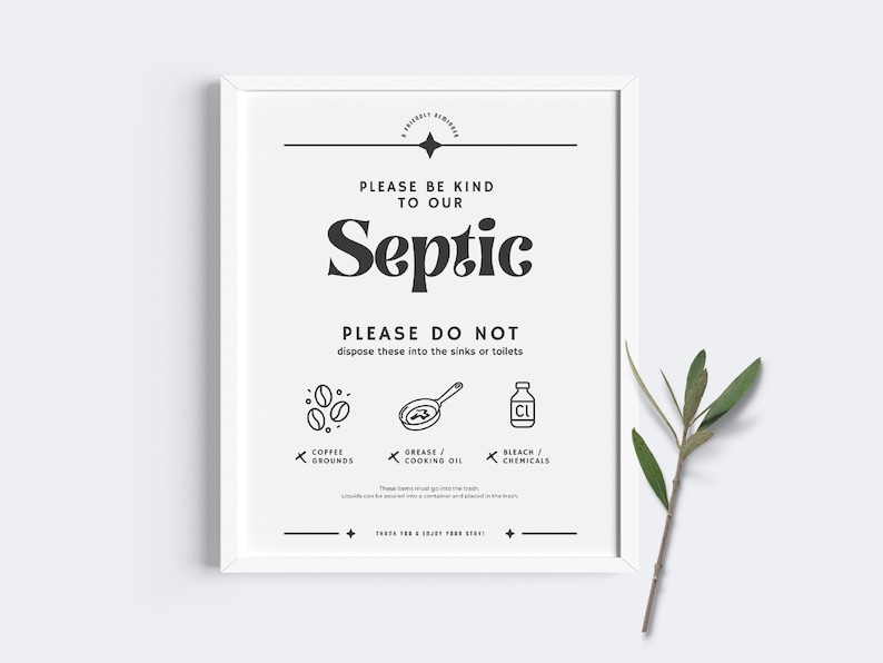 Airbnb Septic Sign Printable Septic Rules Sign Editable Canva Template ...