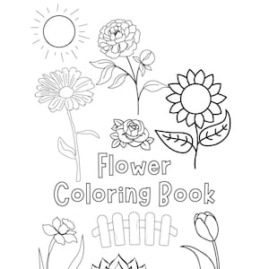 Printable Fun Coloring and Learning Book, Floral Designs With Word ...