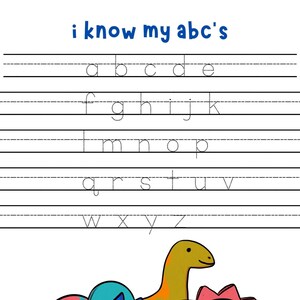 Printable Daily Abcs Practice Dinosaur and Unicorn Writing Tracing ...