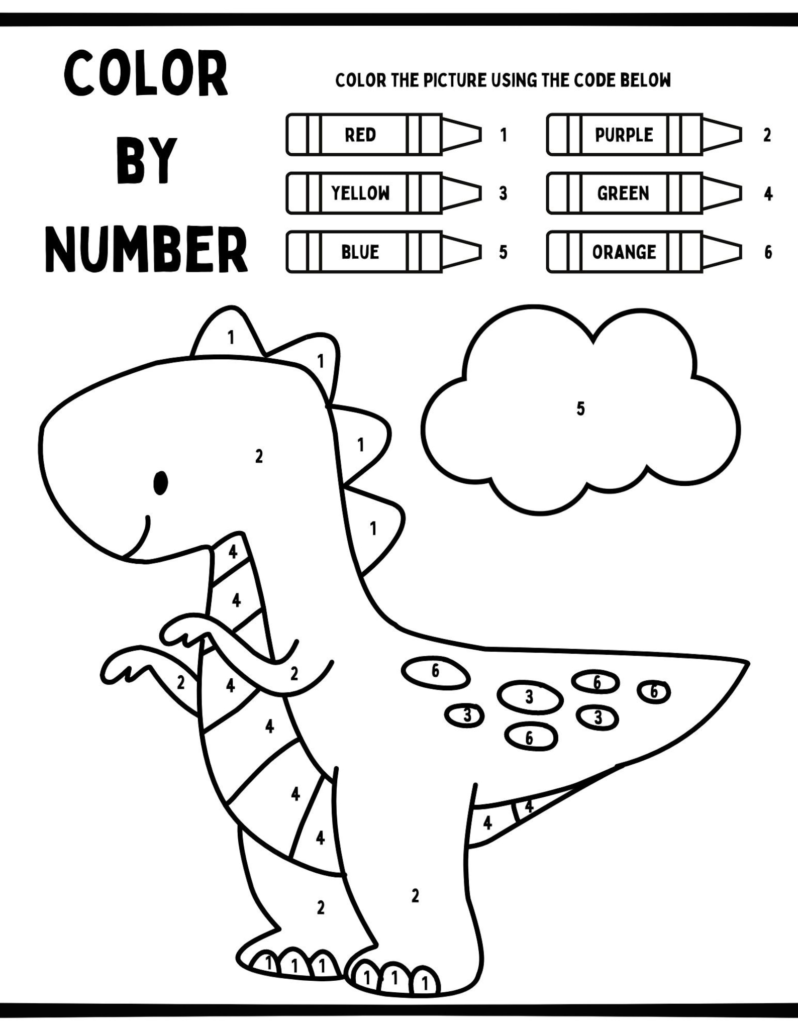 Printable Color by Number Worksheet, Pre-k Education Exercises, Summer ...