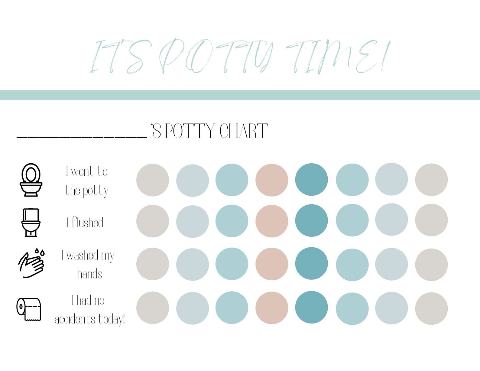 Printable Potty Training Chart, Fun Bathroom Achievement Chart ...