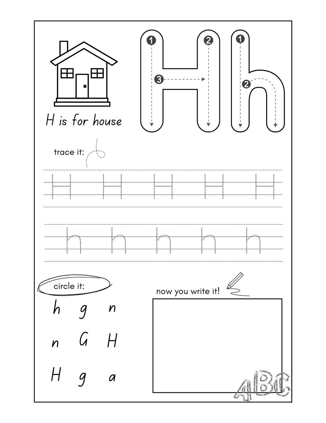 Printable Fun ABC Coloring Writing Practice Exercises for Pre-k ...