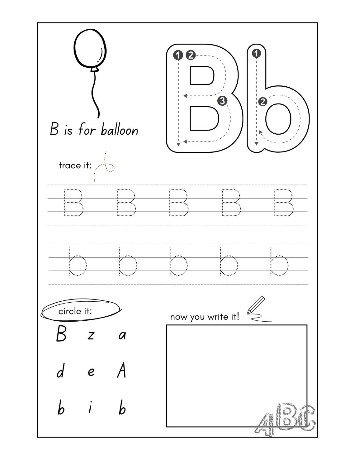 Printable Fun ABC Coloring Writing Practice Exercises for - Etsy