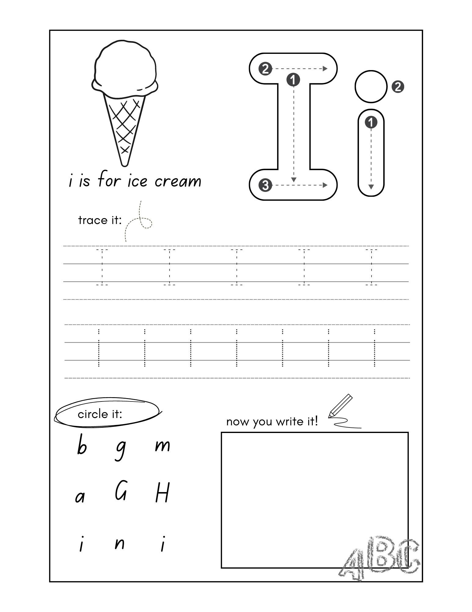 Printable Fun ABC Coloring Writing Practice Exercises for Pre-k ...