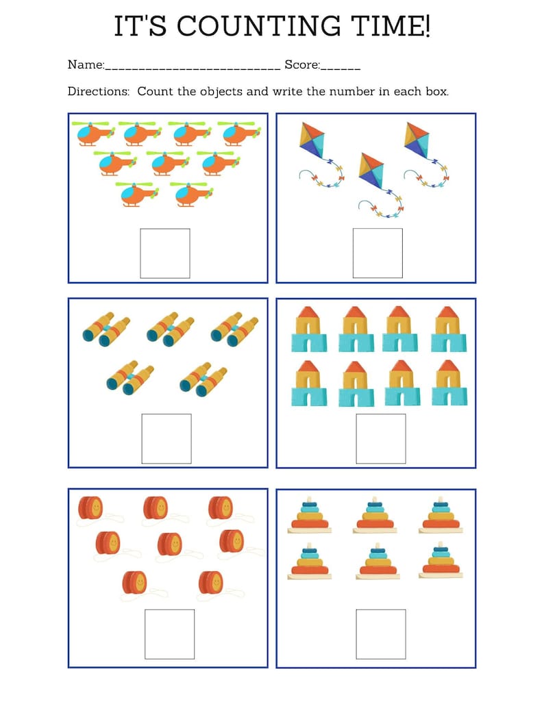 Printable Kids Fun Counting Practice Worksheets, Math Skills, Number ...
