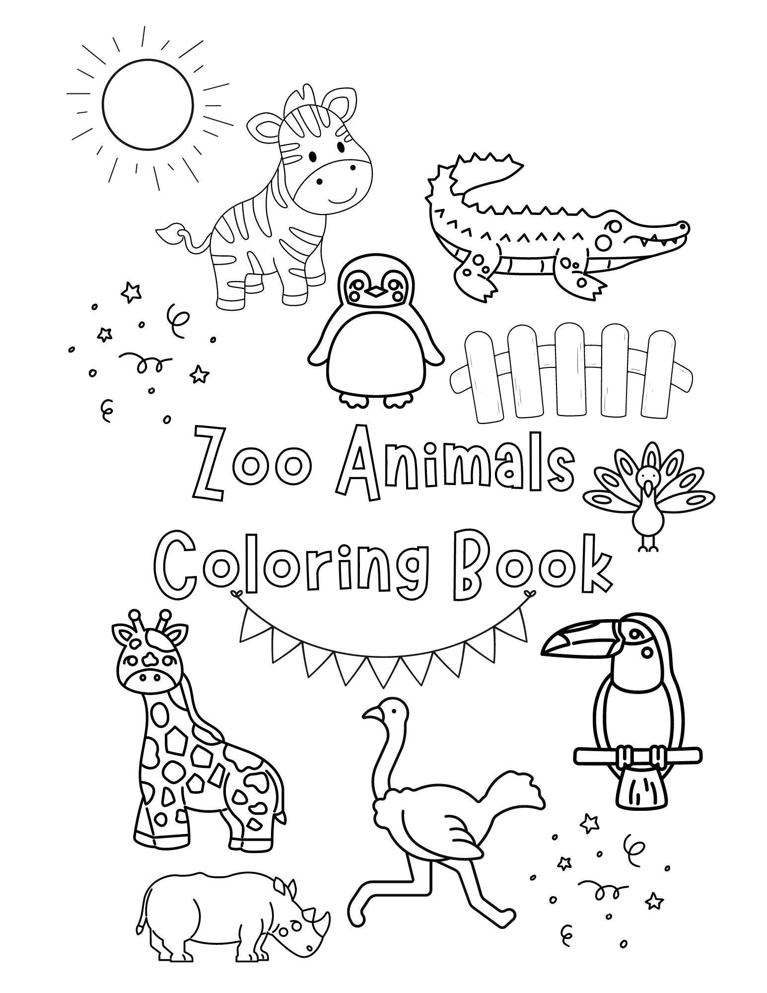Zoo Animal Coloring Pages For Toddlers